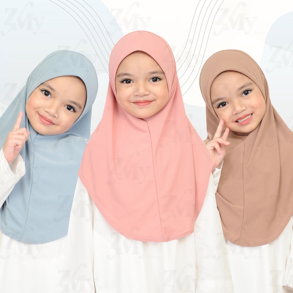 Tudung Sarung Budak | SARIMA MOSCREPE BUDAK PLAIN | Shopee Malaysia