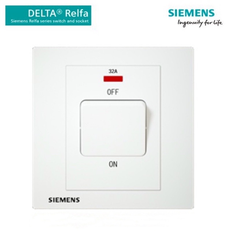 SIEMENS DELTA® Relfa SERIES 32A 1 GANG POLE SWITCH WITH NEON INDICATOR ...