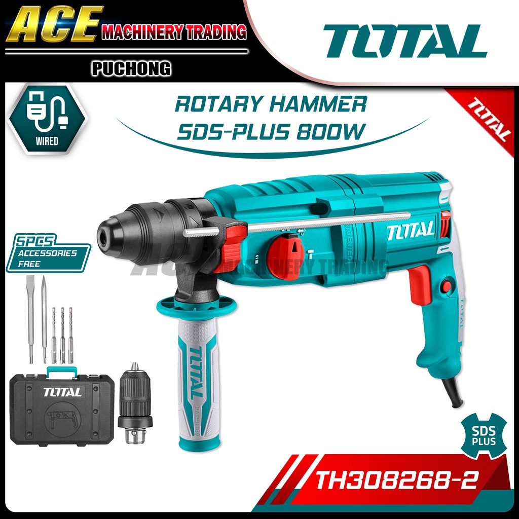[ TOTAL ] 26MM ROTARY HAMMER 800W QUICK CHUCK TYPE - TH308268-2 ...