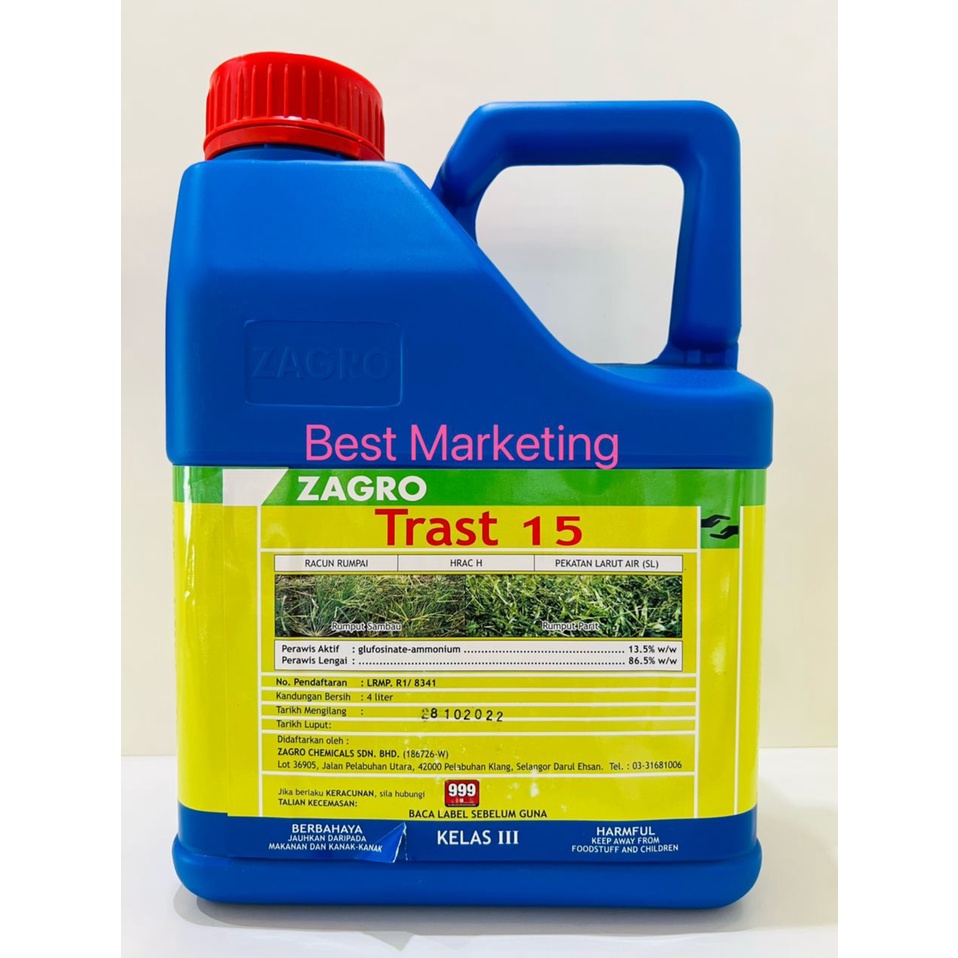 4LIT TRAST 15 ZAGRO/ Glufosinate Ammonium/ Kenbast/ Basta | Shopee Malaysia