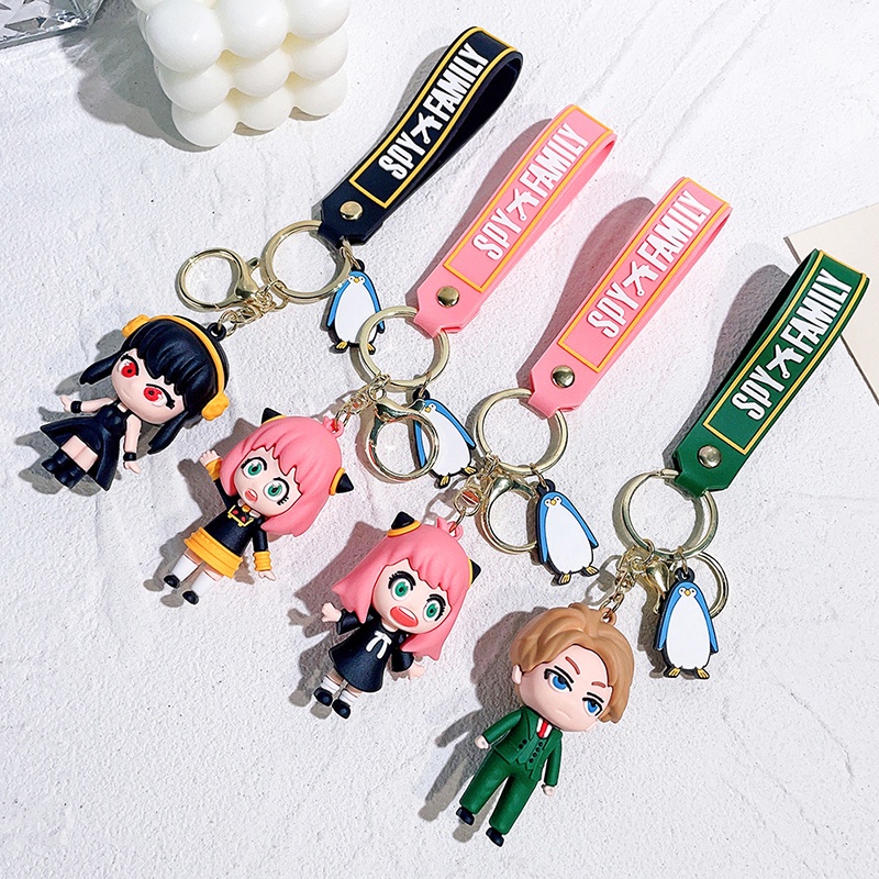 Anime Spy Family Anya Yor Loid Cosplay Rubber Keychain Cute Soft Props ...