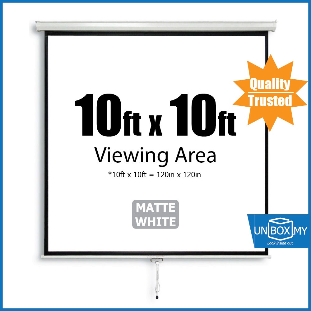 Meki 10ft Manual Screen Projector Wall Ceiling Pull Down 10 ft ... Meki 10ft Manual Screen Projector Wall Ceiling Pull Down 10 ft ...