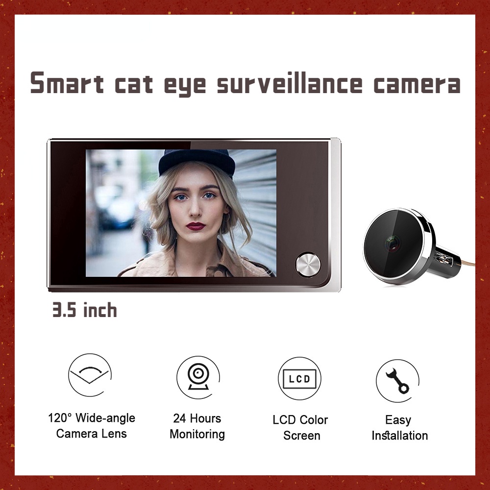 3.5 Inch Video Doorbell Spectator Magic Eye 120 Degree Outdoor Home ...