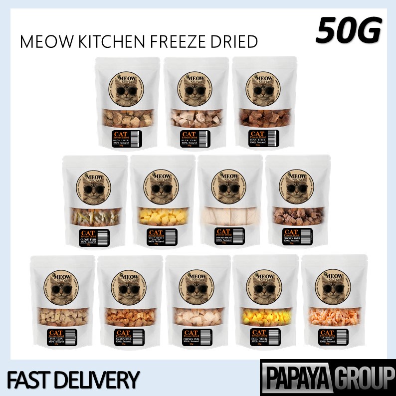 Meow Kitchen Freeze Dried Snack For Pet 50g Salmon ,Chicken Liver ,Beef ...
