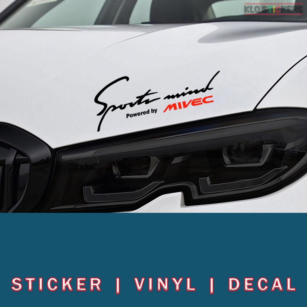 Sports Mind Powered By Mivec Car Stickers Bumper Bonet Mitsubishi Evo ...