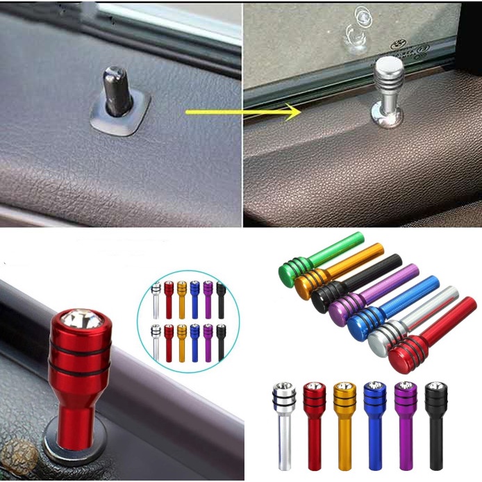 1pcs Universal Aluminum Interior Door Lock Knob DIamond Pins for Car ...