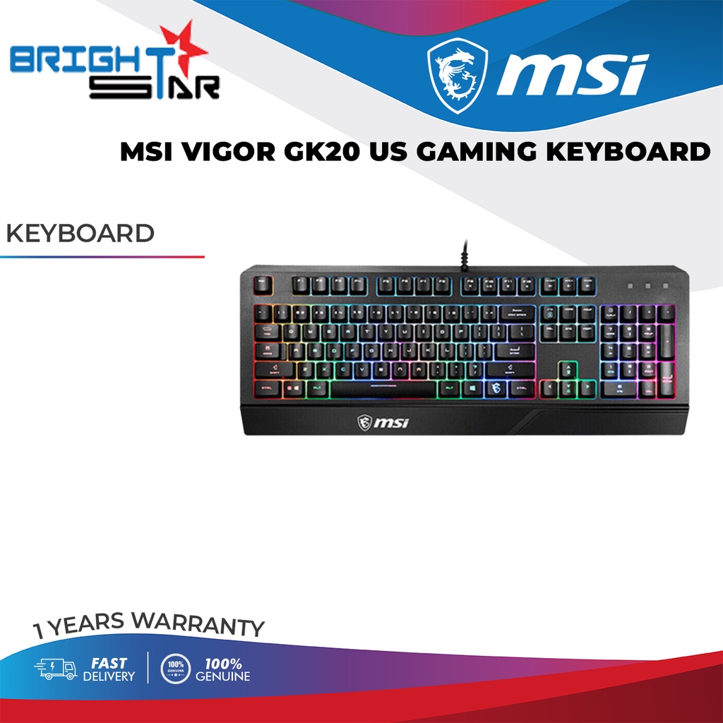 MSI Vigor GK20 US Gaming Keyboard | Shopee Malaysia