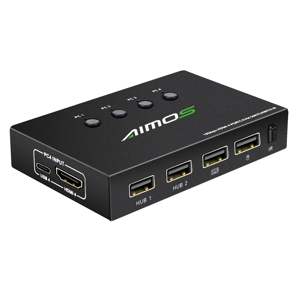 HDMI USB Hub KVM Switcher Box 4 In 1 Out Support Keyboard Mouse Printer ...