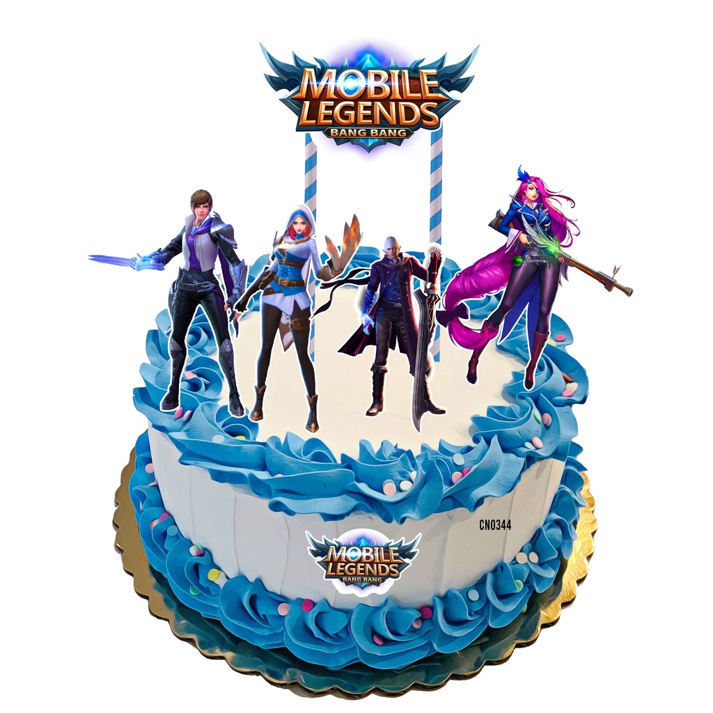 [CUSTOM NAME] Happy Birthday Cake Topper Mobile Legend ML Decoration ...