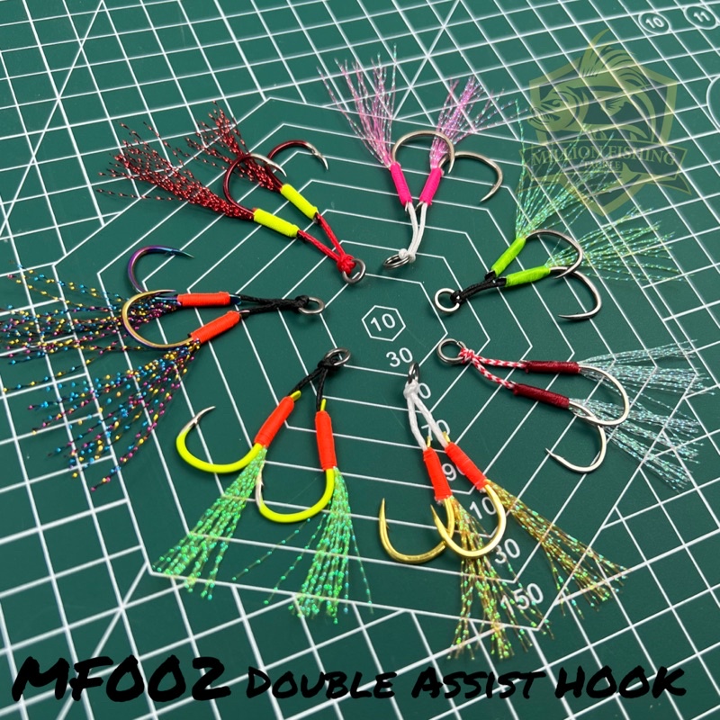 【HK002】2PCS Assist Fishing Double Hooks Jigging Hooks Fishing Hooks ...