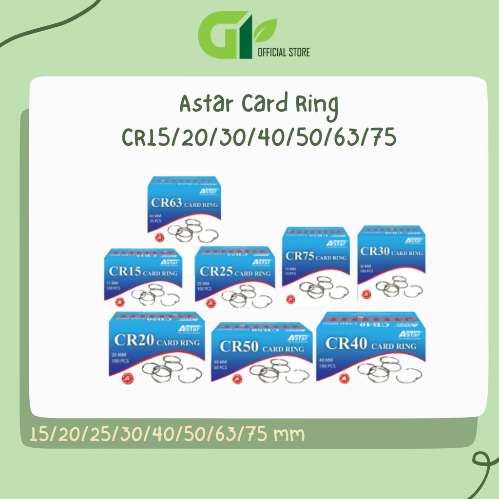 [GY Office] Astar Card Ring CR15/20/30/40/50/63/75 (1 BOX) | Shopee ...