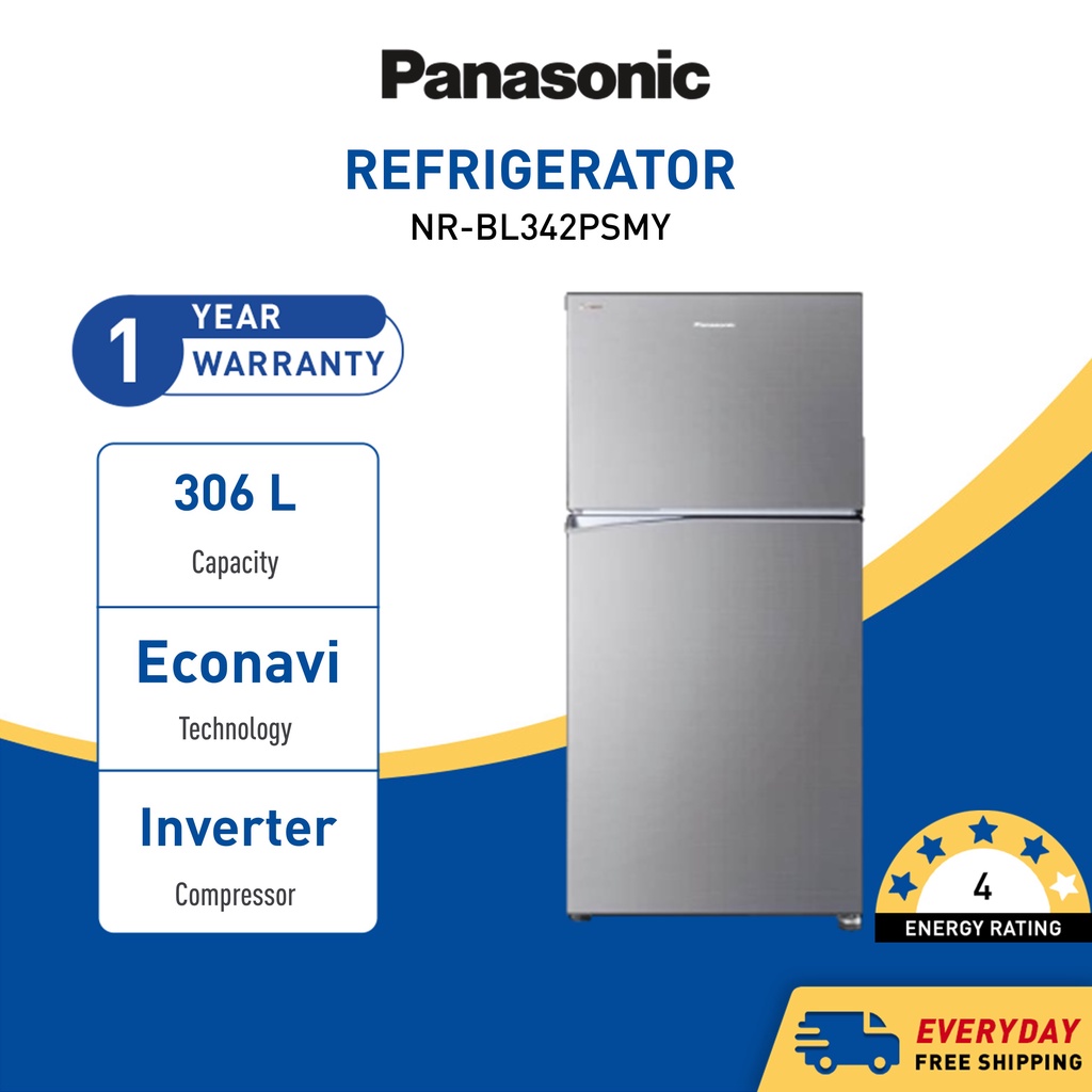 Panasonic Fridge Econavi 2 Door Freezer Refrigerator 306l Nr