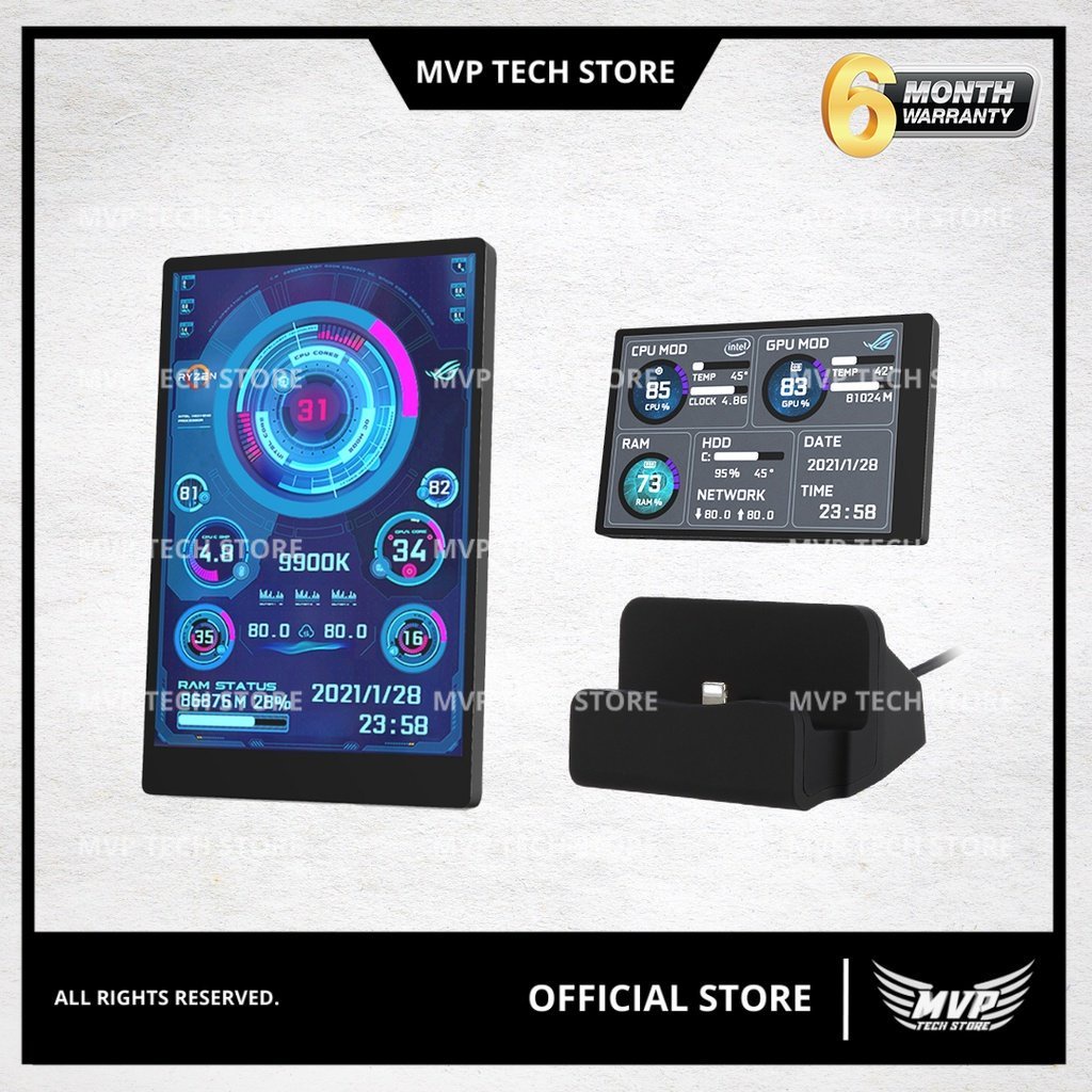 TURING 3.5 INCH IPS SENSOR PANEL DISPLAY SMART SCREEN FOR PC SETUP ...