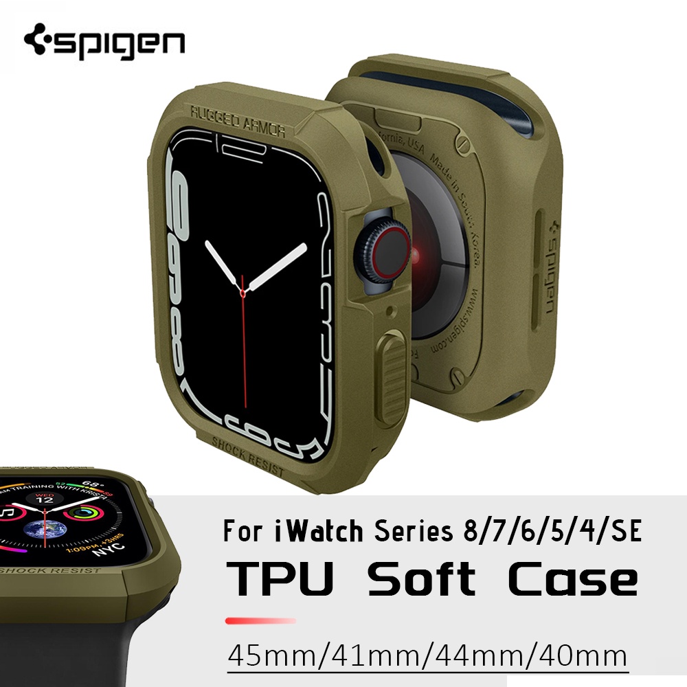 Spigen Rugged Armor Designed for Apple Watch 45mm 44mm 41mm 40mm ...