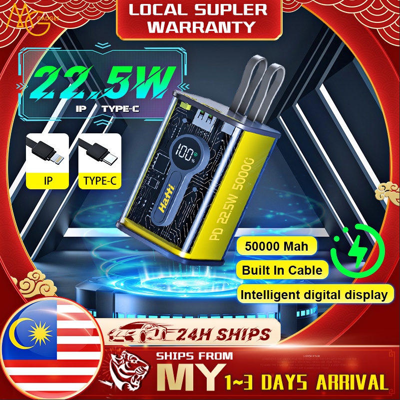 Portable 50000mah Power Bank Fast Charging Transparent Powerbank Type C ...