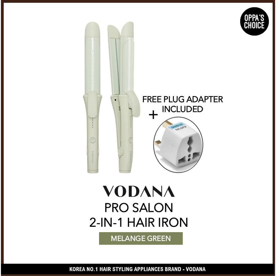 [READY TO SHIP] VODANA PRO SALON 2IN1 IRON 34mm [MELANGE GREEN ...