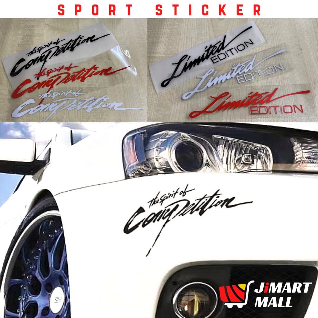 SPORT CAR STICKER LIMITED EDITION COMPETITION Bumper Bonnet Body Stiker ...