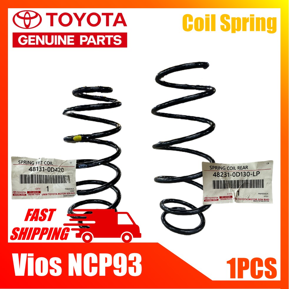 Genuine Toyota Vios NCP93 Coil Spring 48131-0D420 (Front) / 48231-0D130 ...