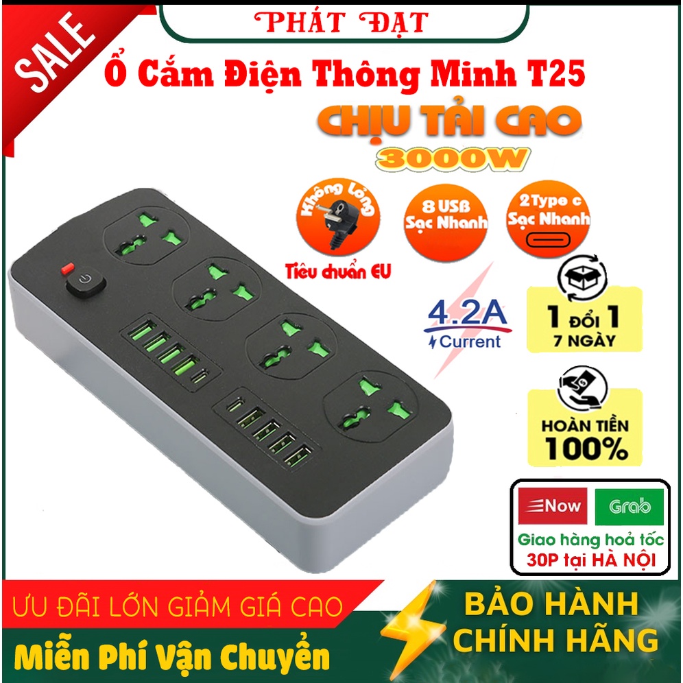 Smart multi-purpose power outlet with 8 USB ports and 2 Type C ports ...