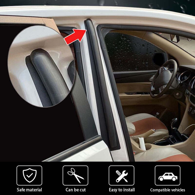 Car Door Pillar Rubber Seal Strip Soundproof Type B Door Seal Rubber ...