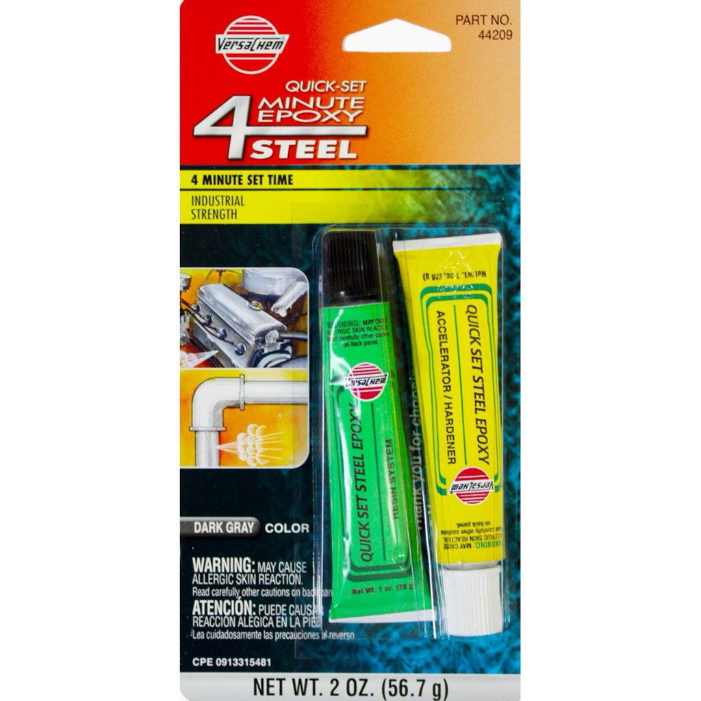 VERSACHEM 44209 4-Minute Steel Epoxy (Industrial Strength) 56.7g (Made ...