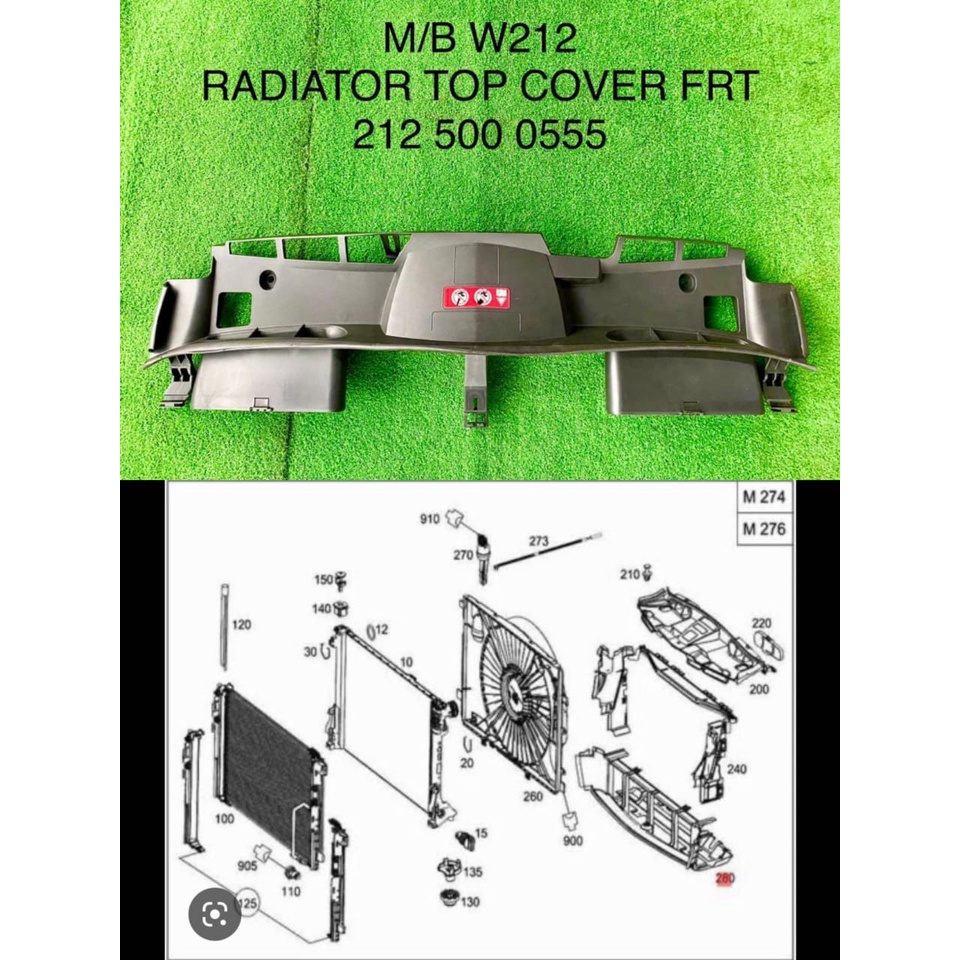MERCEDES BENZ W212 E250 V6 RADIATOR AIR TOP COVER V6 MODEL | Shopee ...