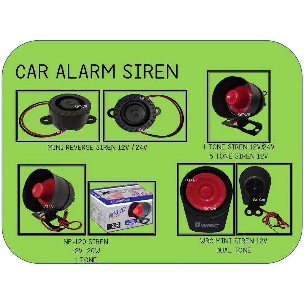 CAR ALARM SIREN - 1TONE SIREN / 6TONE SIREN / MINI REVERSE / NP 120 ...