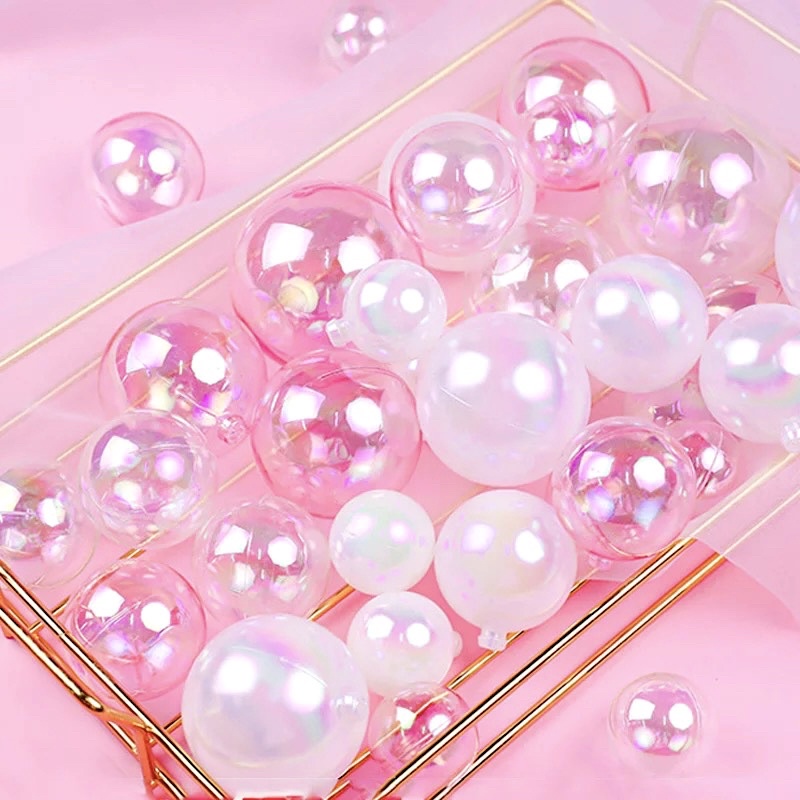 PUTIH Cake Topper 12pcs Transparent Clear Pink White Balloon Balls/Cake ...