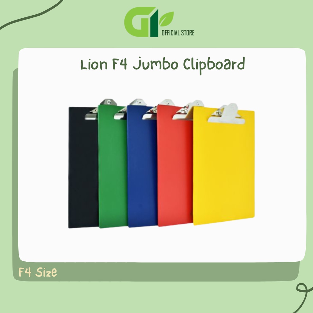[GY Office] Lion PP F4 Jumbo Clipboard - ASSORTED COLOURS - RANDOM ...