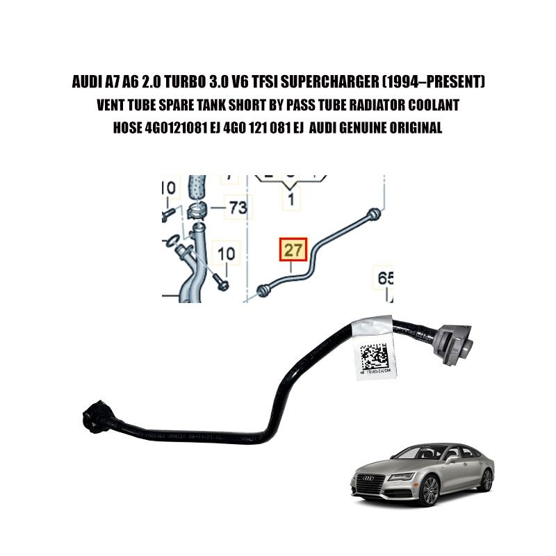 AUDI A7 A6 2.0 TURBO 3.0 V6 TFSI SUPERCHARGER VENT TUBE SPARE TANK ...