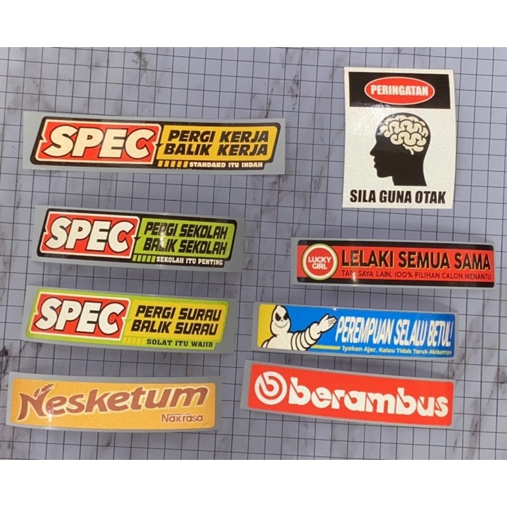 Sticker Pantulan Spec pergi kerja/PergiSekolah sticker HEALING brembo ...