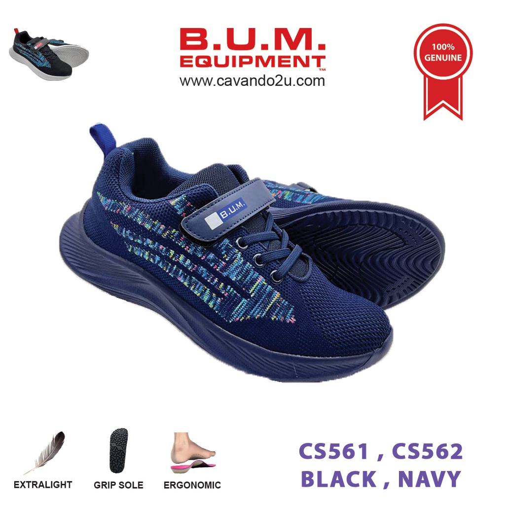 BUM Equipment Kid's Shoes Sneaker CS561 / CS562 (Black / Navy) | Shopee Malaysia