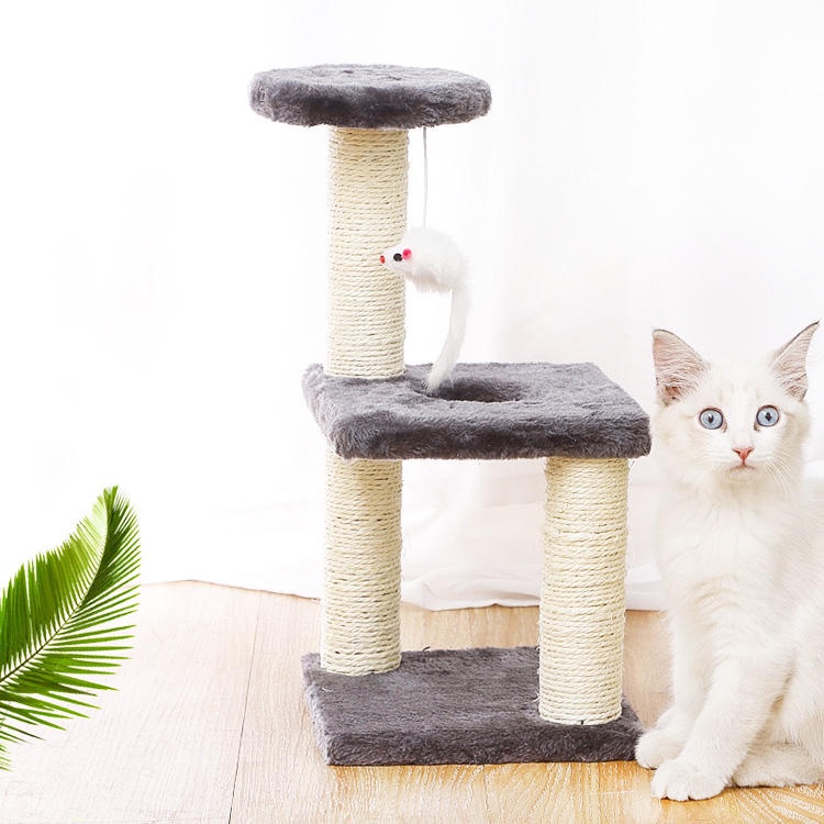 Cat tree house 2-story Cat Playground Soft And Comfortable Gray/ 2 in 1 ...