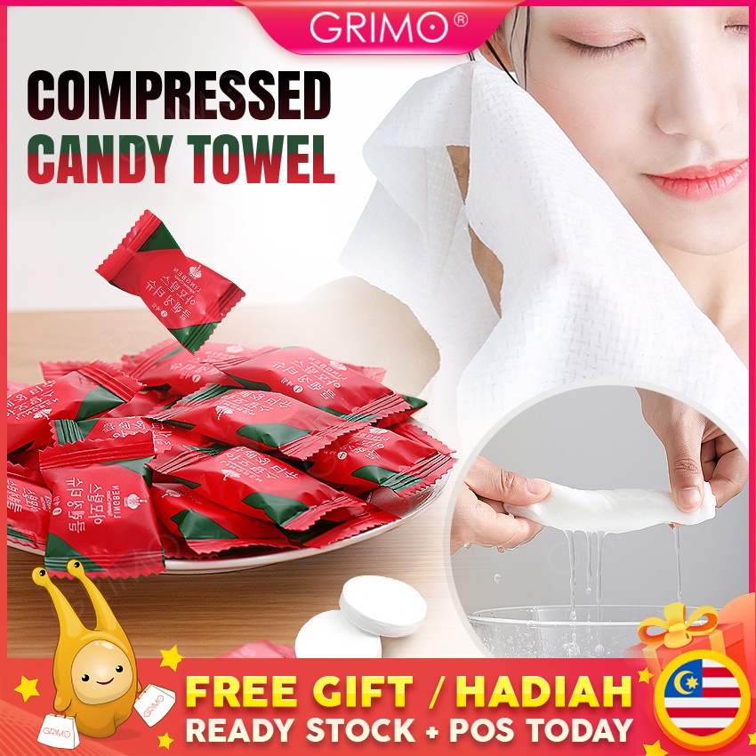 READY STOCK💖GRIMO Jotrave Compressed Candy Towel Disposable Cleansing ...