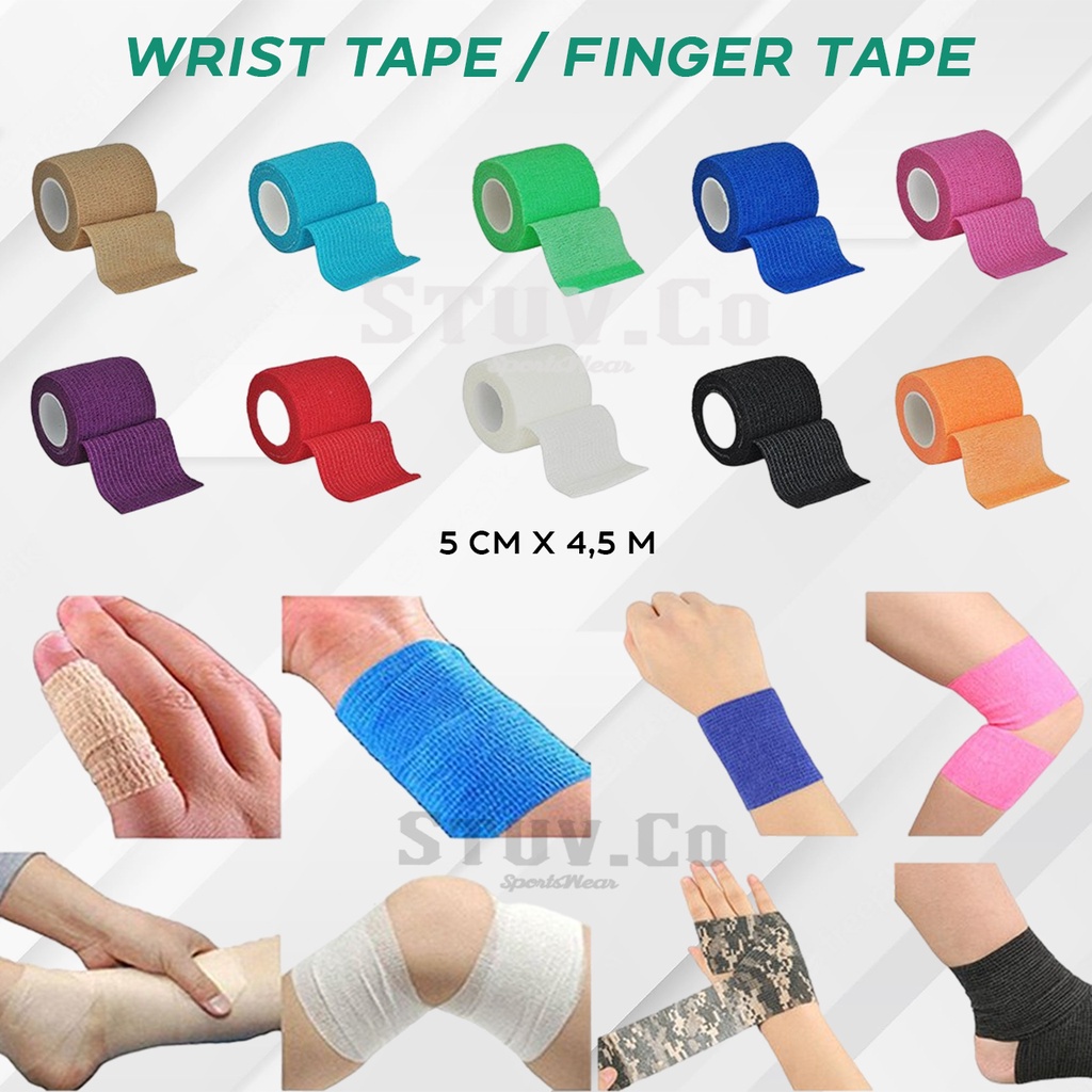 Wrist TAPE/FINGER TAPE 5cm X 4.5m Elastic Bandage TAPPING Sports ...