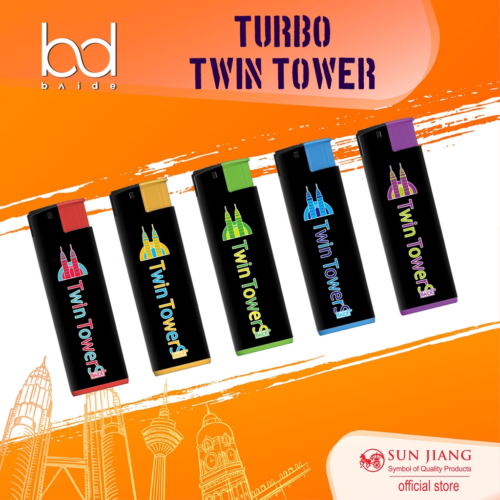 BD Lighter - Turbo Twin Tower 1 BOX(50PCS) | Shopee Malaysia