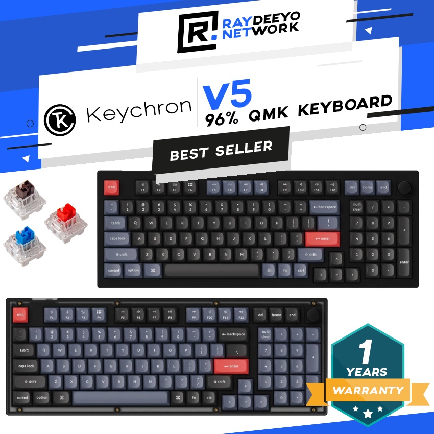 Keychron V5 MAX Wireless RGB Mechanical Keyboard [96% Layout/Hot ...