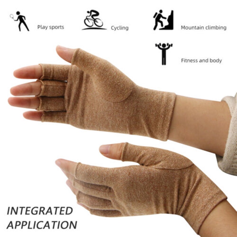 Compression Gloves Fingerless Support Pain Relief Anti Arthritis ...