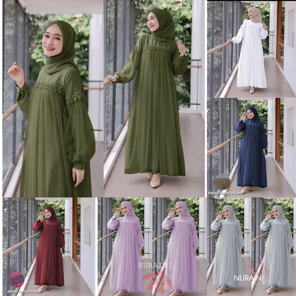 Maxi Nuraini / Maxi ZOYA / Maxi TILE Dress / Latest Muslim Gamis TILE ...