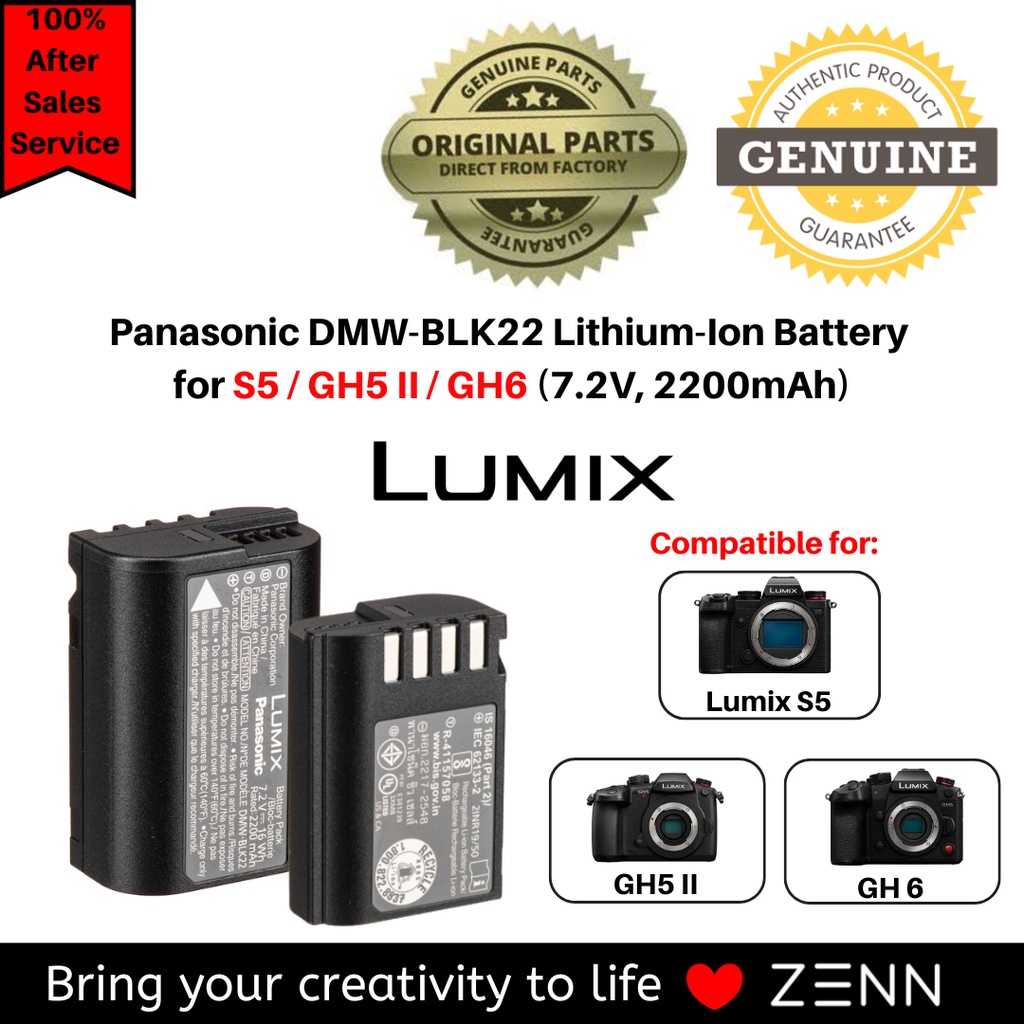 Panasonic DMW-BLK22 Lithium-Ion Battery for S5 / GH5 II / GH6 (7.2V ...