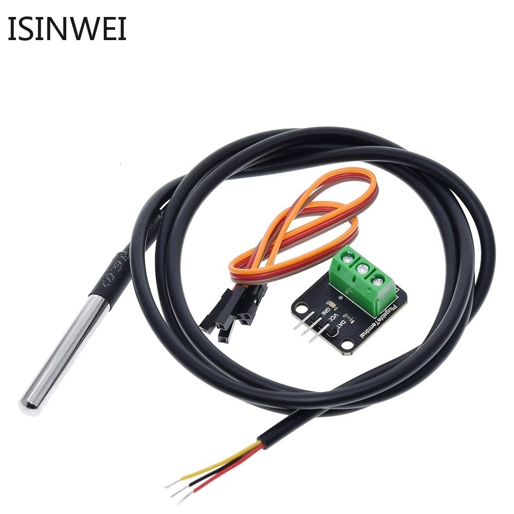DS18B20 Temperature Sensor Module Kit Waterproof 100CM Digital Sensor Cable Stainless Steel ...