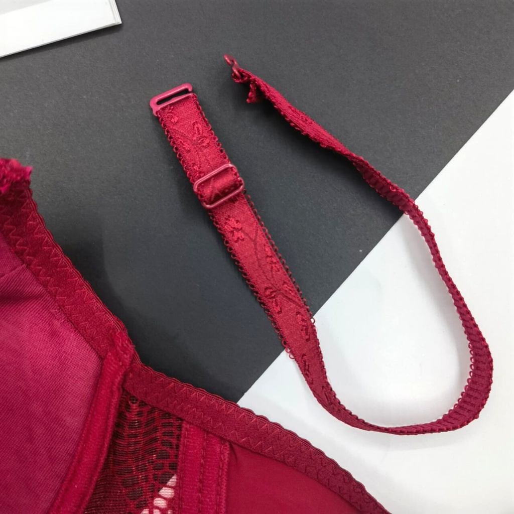 Bra Women Wired BC Cup 3D Floral Lace 3 Hook Full Cup Bra Baju Dalam ...