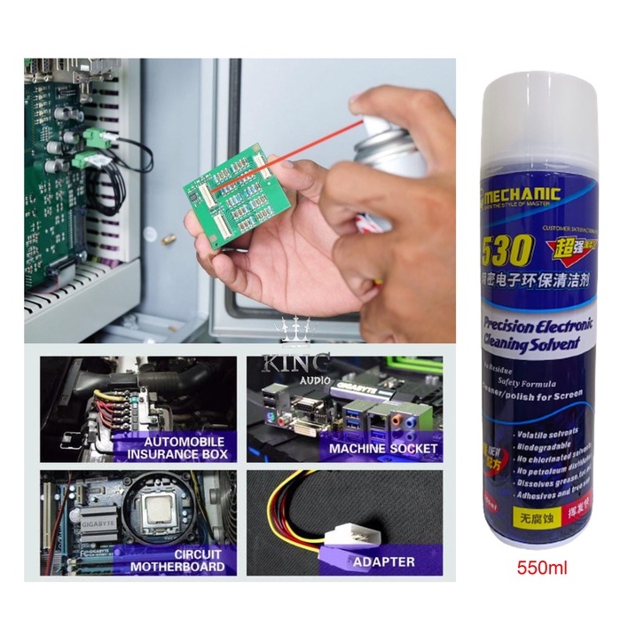 MECHANIC 530 Precision Electronic Cleaning Solvent 550ml No Residue ...