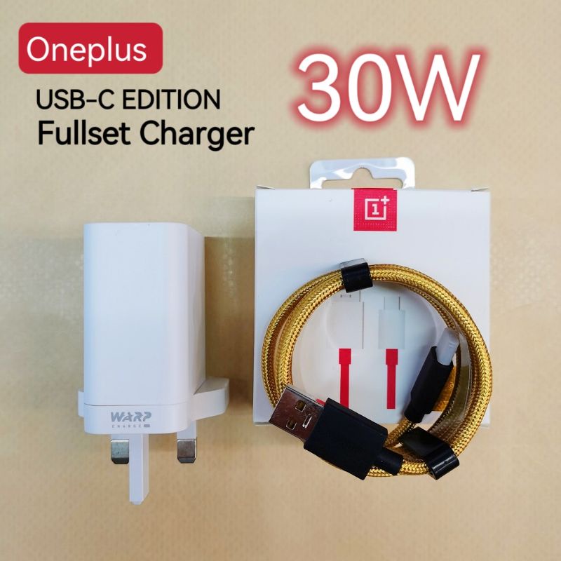 ONEPLUS 30W TYPE-C USB CABLE UK ADAPTER SUPPORT FAST-CHARGING DATA ...