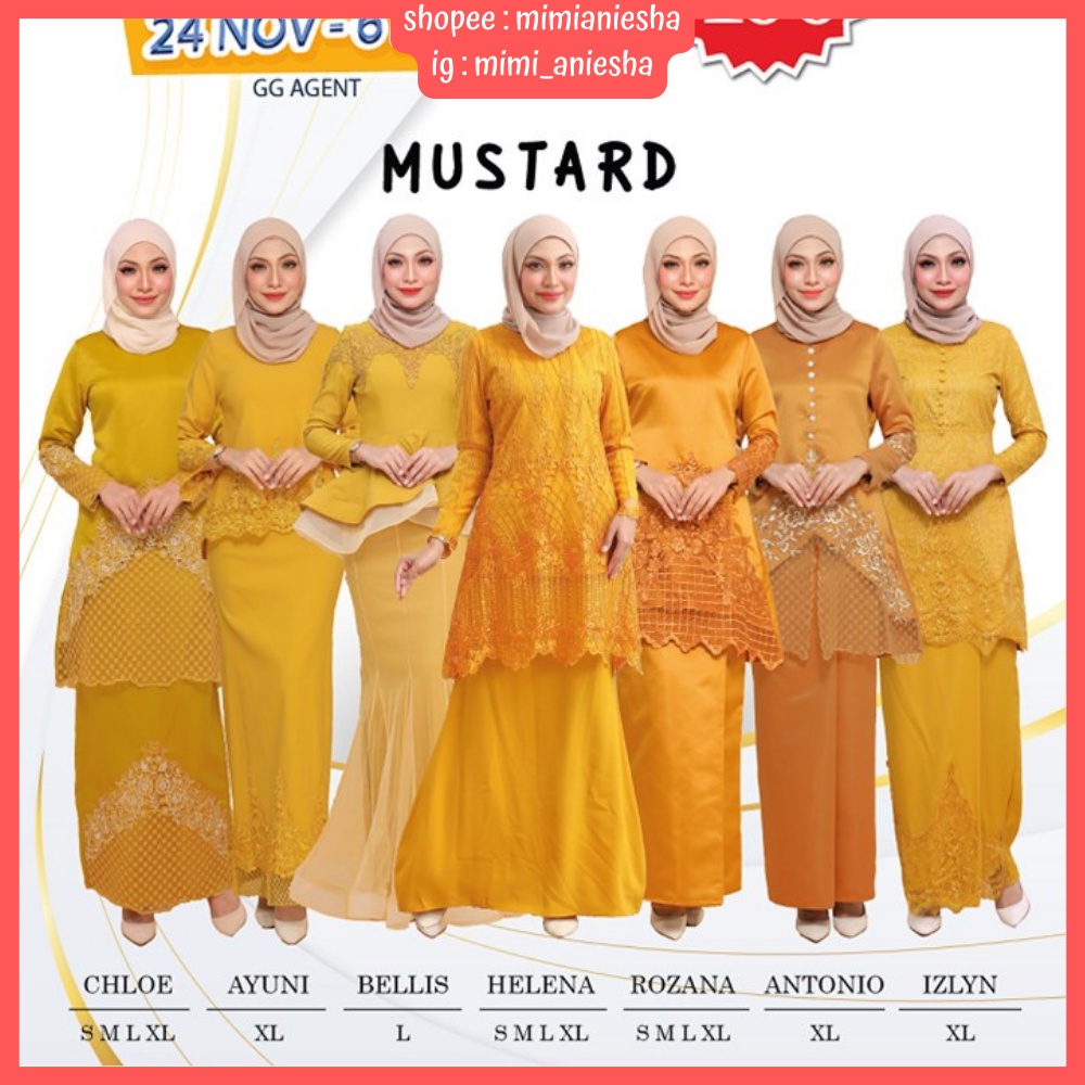 PAY DAY SALE Baju Kurung MUSTARD Baju Raya Mini Kurung Moden Baju Nikah ...