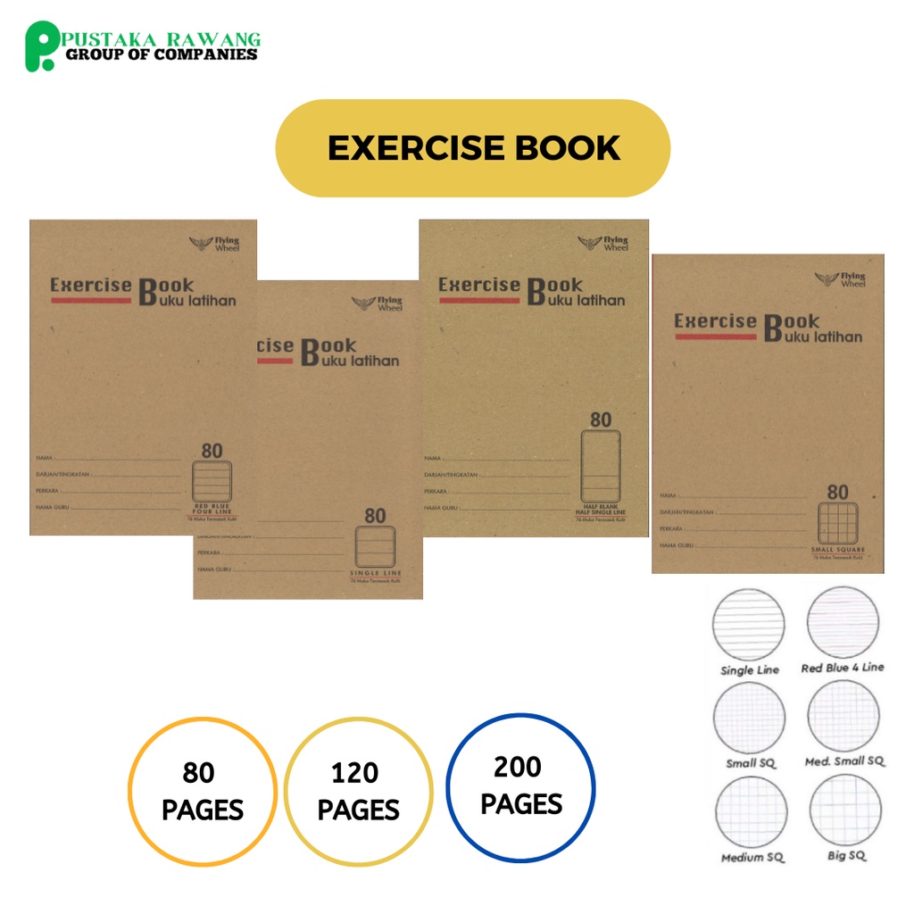 Buku tulis nota garis satu, petak | Shopee Malaysia