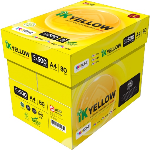IK Yellow A4 Paper 70gsm/80gsm 500 sheets (5reams/ctn) | Shopee Malaysia