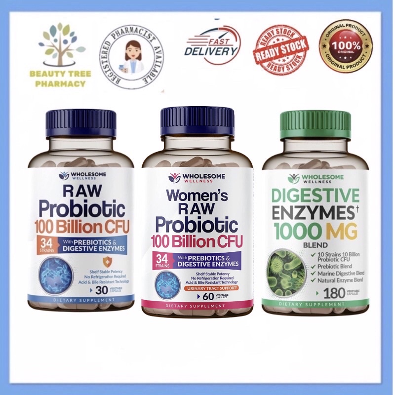 Wholesome Wellness Women's Raw Probiotics 100 Billion CFU / Raw ...