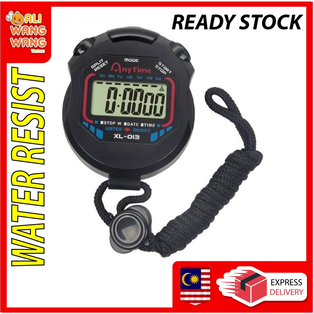 Waterproof Digital LCD Stopwatch Chronograph Timer Counter Sports Alarm ...