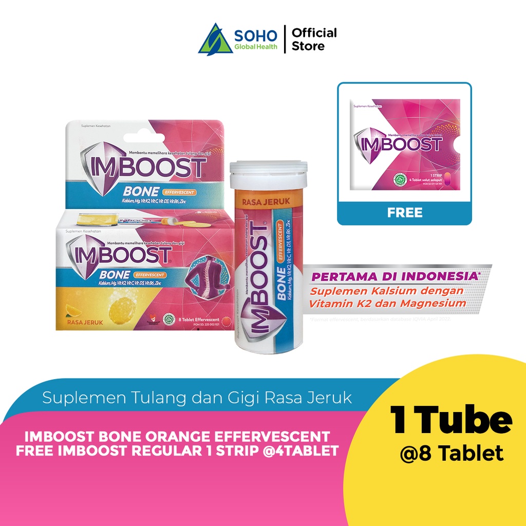 Imboost Bone Effervescent @1 Tube x 8 Tabs FREE Imboost Reg 1S @4Tab ...